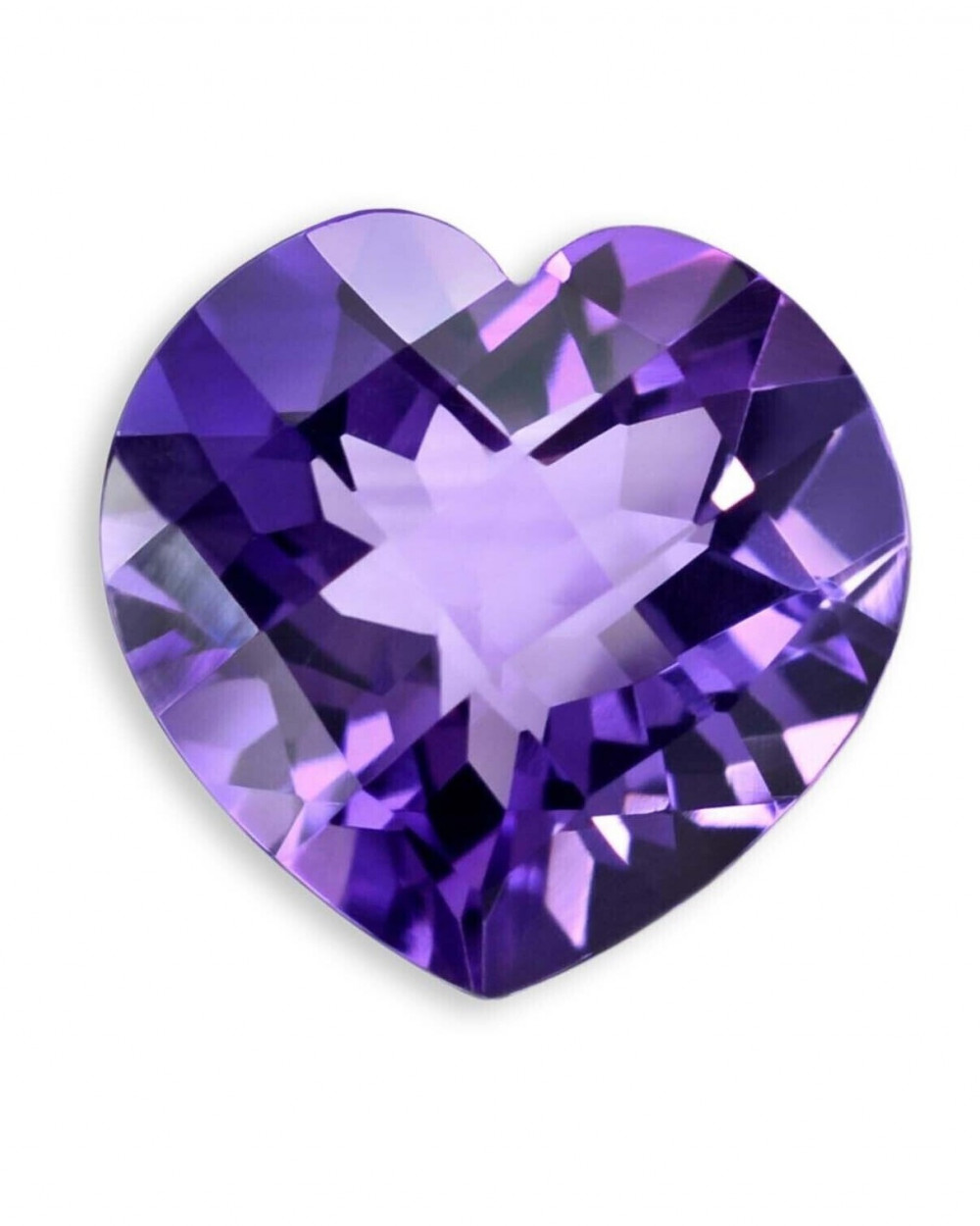 8mm HEART AMETHYST AA